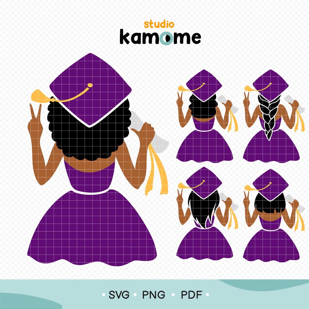 Black Girl Purple Graduation SVG, African American Graduation Girl Svg ...