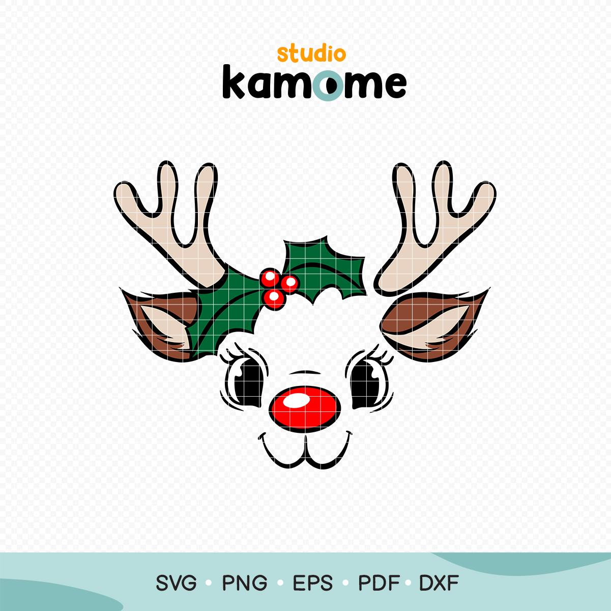 Christmas Reindeer Faces SVG PNG Bundle, Girl Reindeer SVG, Boy ...