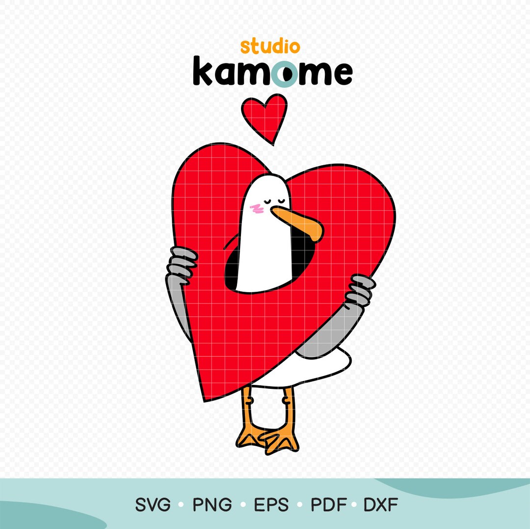 Seagull SVG, Valentine's Day SVG, Seagull Heart SVG, Seagull Cut File ...