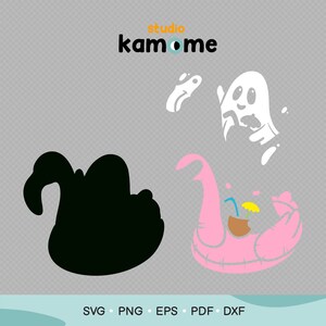 Ghost Pool Flamingo SVG, Summerween Svg, Summer Ghost Clipart, Ghoul ...