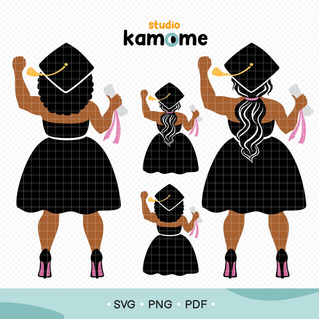 Black Curvy Girl Graduation SVG, African American Graduation Girl Svg ...