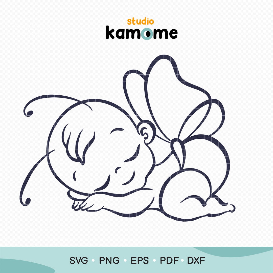 Baby Butterfly Svg, Babyshower Svg, Sleeping Butterfly PNG, Sleeping ...