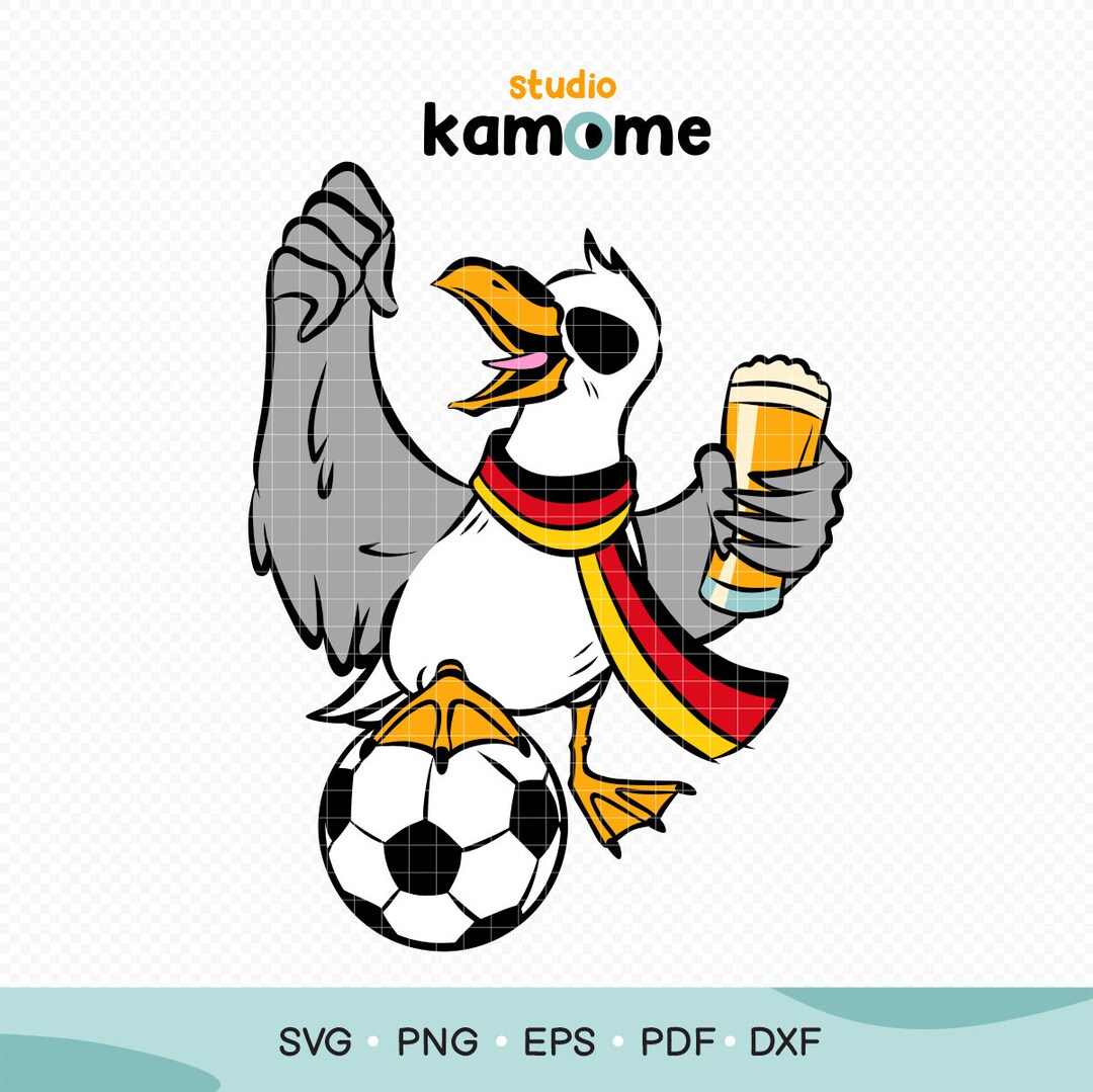 Seagull Euro 2024 SVG, Seagull Seagull With German Flag Soccer Scarf ...
