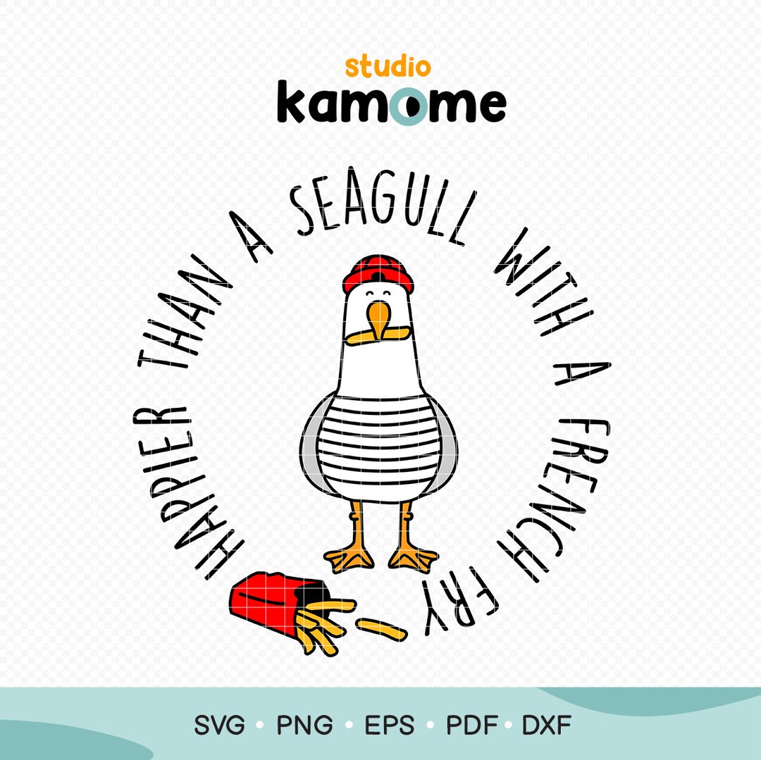 Happy Seagull Svg, Seagull French Fries SVG, Seagull Mine, Seagull Cut ...