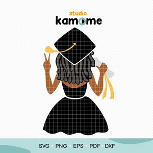 Black Locs Girl Graduation SVG, African American Graduation Girl Svg ...