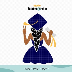 Black Girl Navy Graduation SVG, African American Graduation Girl Svg ...