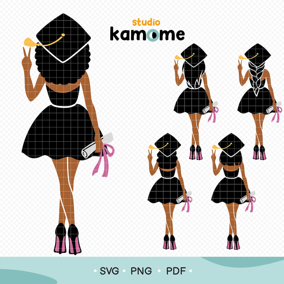 Black Girl Graduation SVG, African American Graduation Girl Svg, Senior ...