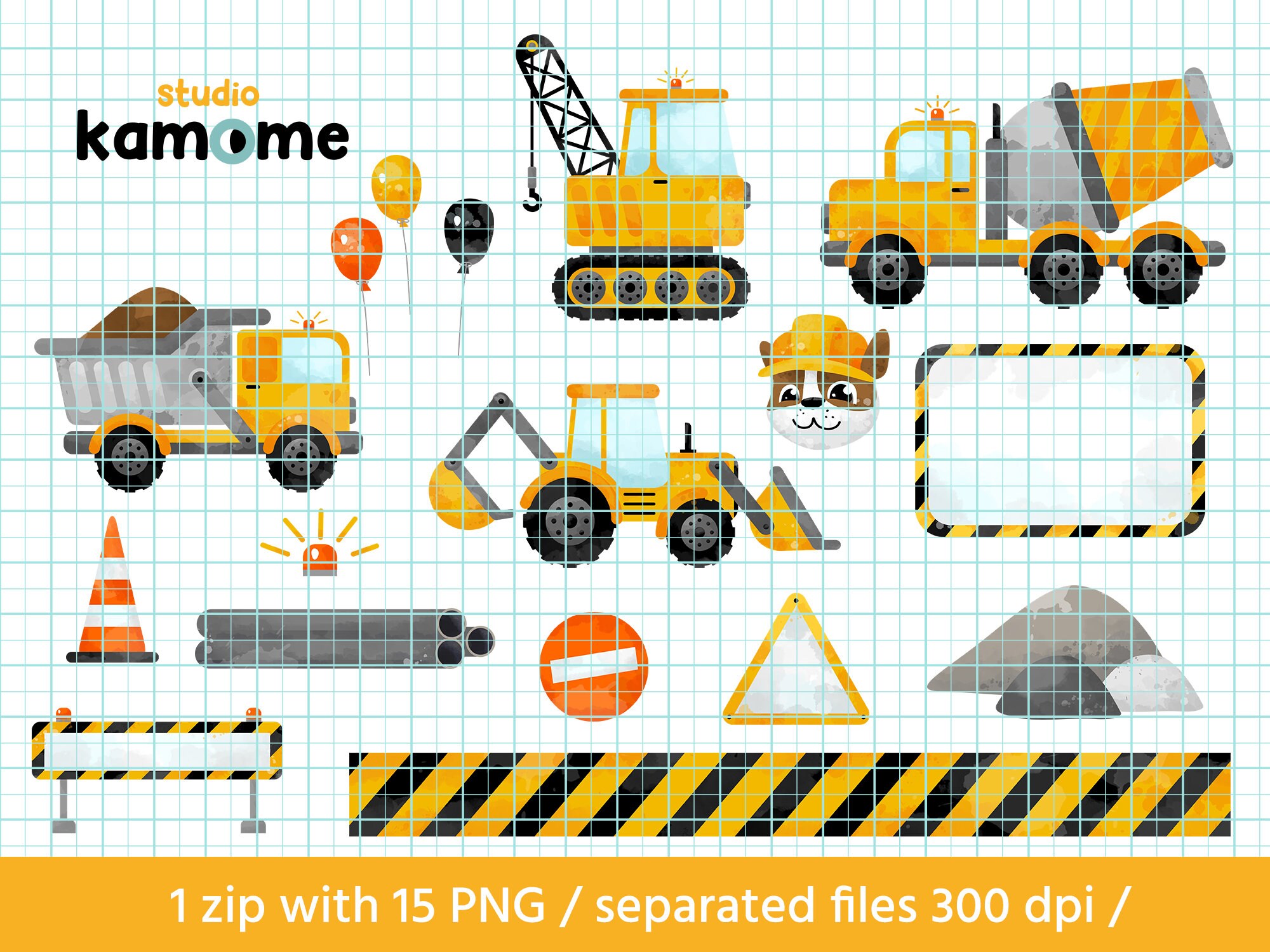 Construction PNG, Watercolor Construction Clipart, Construction ...