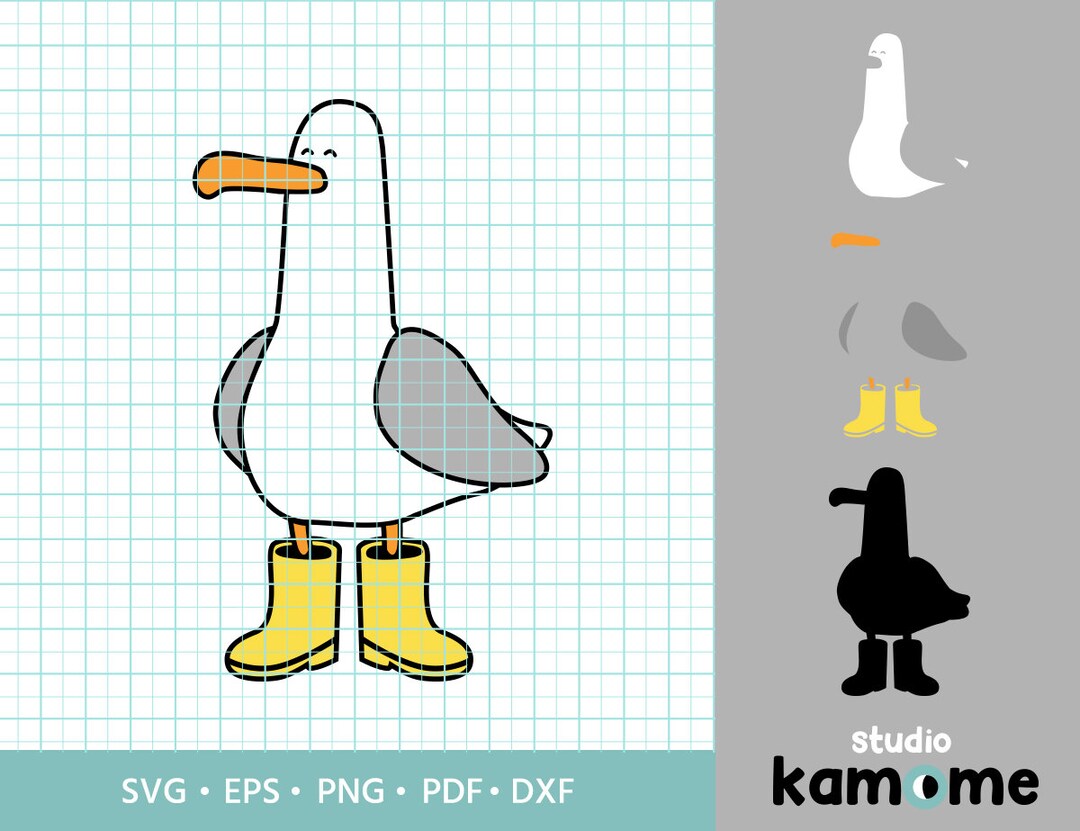 Seagull SVG, Seagull With Yellow Boots Svg, Seagull PNG, Seagull Cut ...