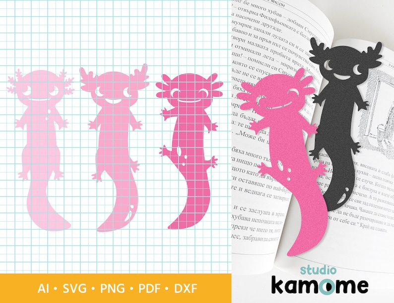 Axolotl SVG Bookmark Svg Bookmark Template Bundle Svg - Etsy Australia