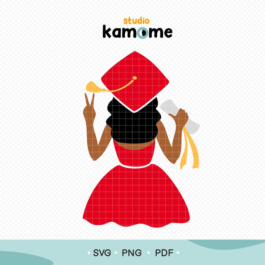 Black Girl Graduation Red SVG, African American Graduation Girl Svg ...