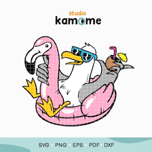 Seagull Pool Flamingo SVG, Seagull Floaty Flamingo Svg, Seagull PNG ...