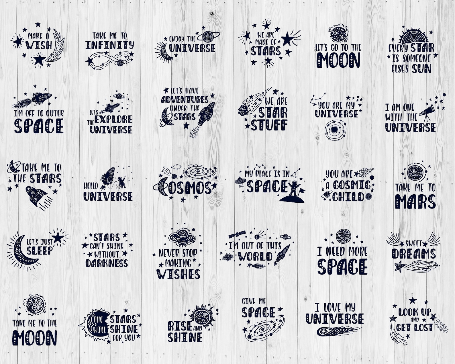 Space Svg Inspirational Quotes Svg Bundle Kids Quotes Wall - Etsy Canada