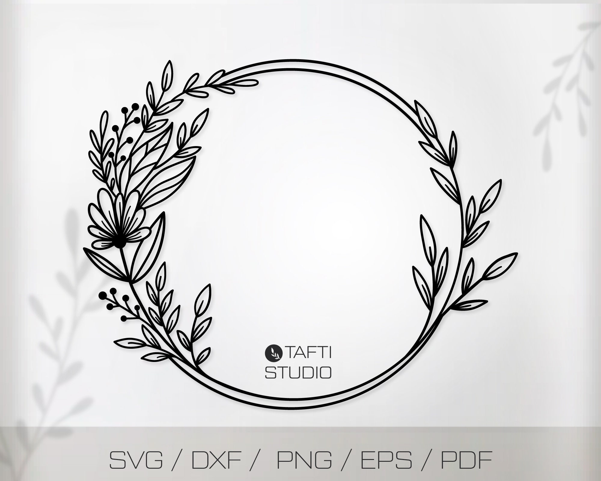 Floral Wreath Svg, Wildflower Wreath Cricut Svg, Wedding Circle Frame ...