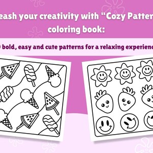 Cozy Patterns Coloring Book: 50 Simple Designs for Adults & Kids ...