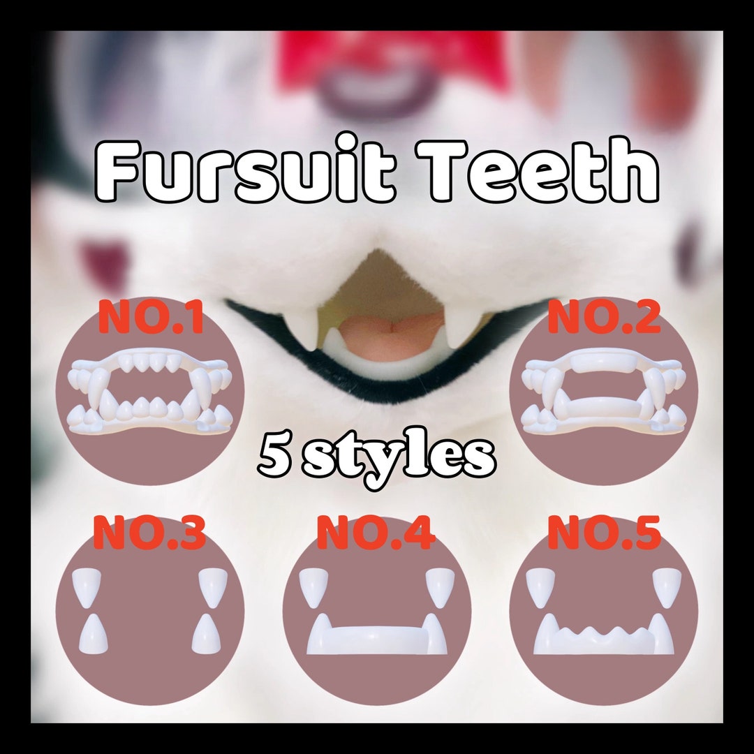 Fursuit Teeth Set 3D Printed Toony Fangs for Fursuits and Costume Furry ...