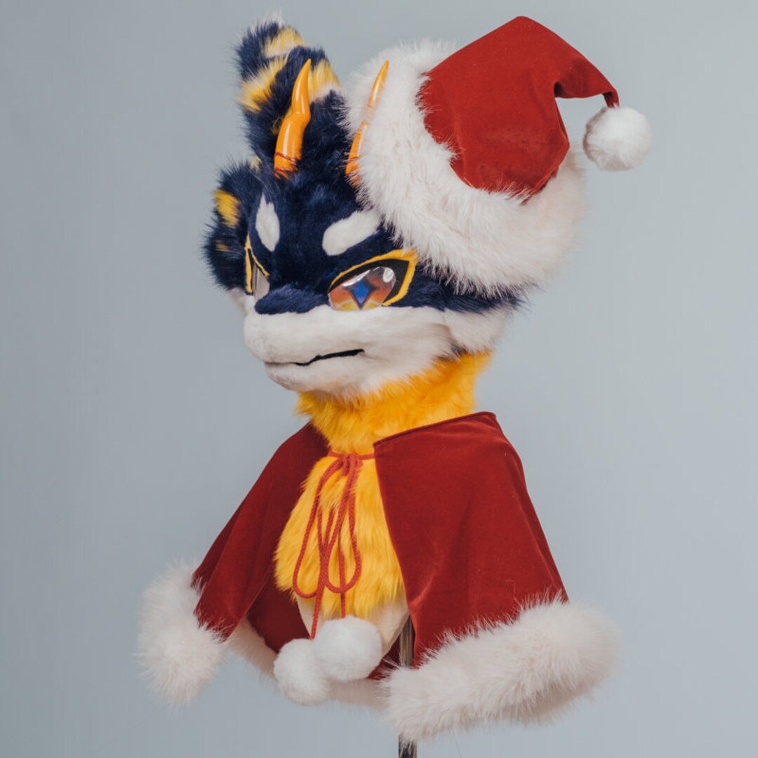 Santa's Hat for Fursuit, Furry Claw Christmas Cloak Accessories Set ...