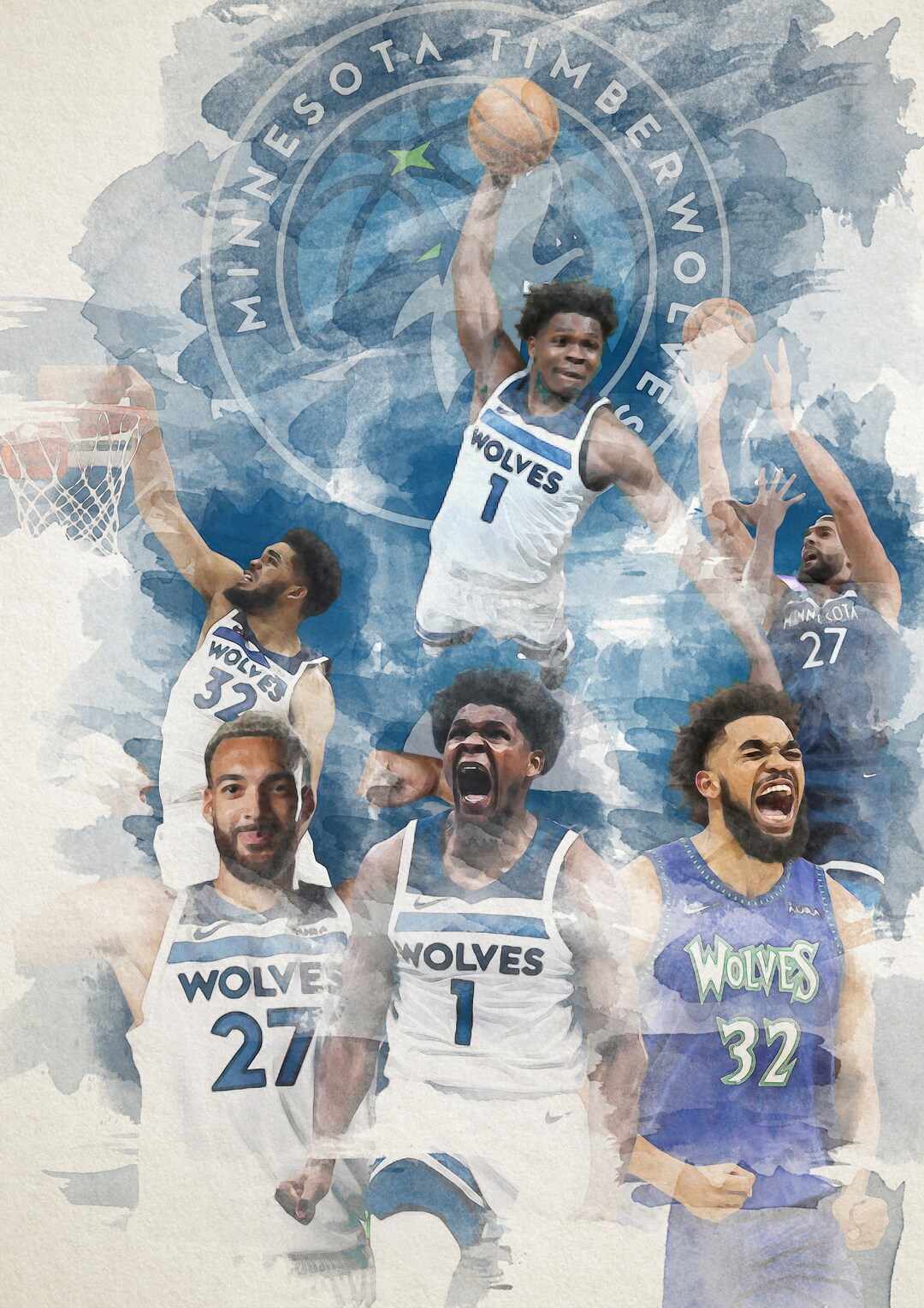 Downloadable Timberwolves Digital Print - Etsy