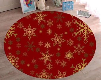 Round Christmas Rug - Etsy
