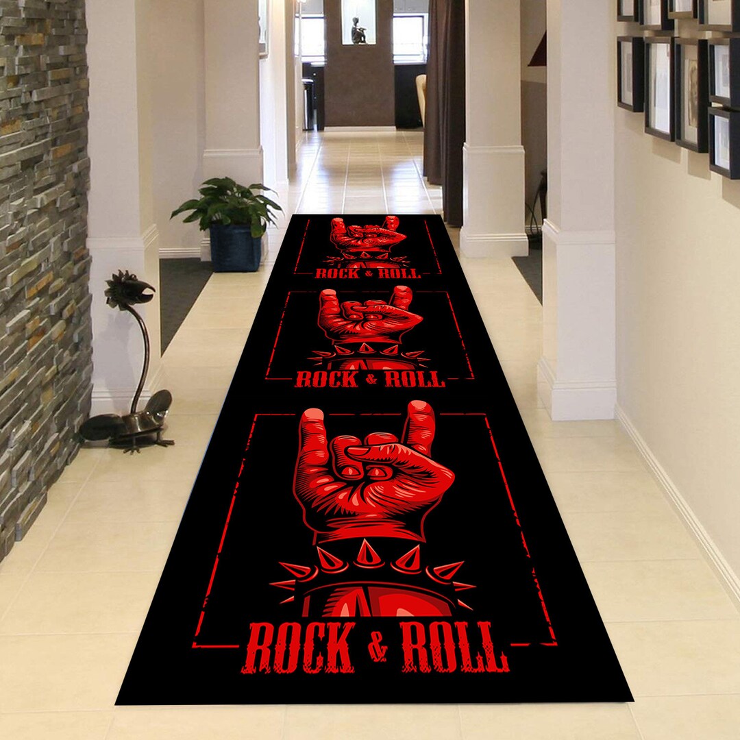 Rock and Roll Rug, Rock and Roll Sign Rug, Rock and Roll Runner Rug ...