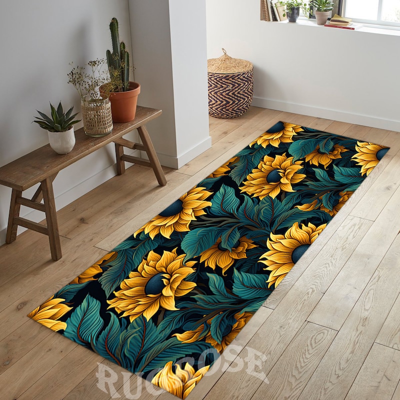 Sunflower Area Rug - Etsy