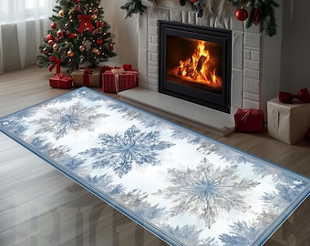 Christmas Runner Rug: Holiday Tree, Snowflake, and Plaid Decor - Etsy