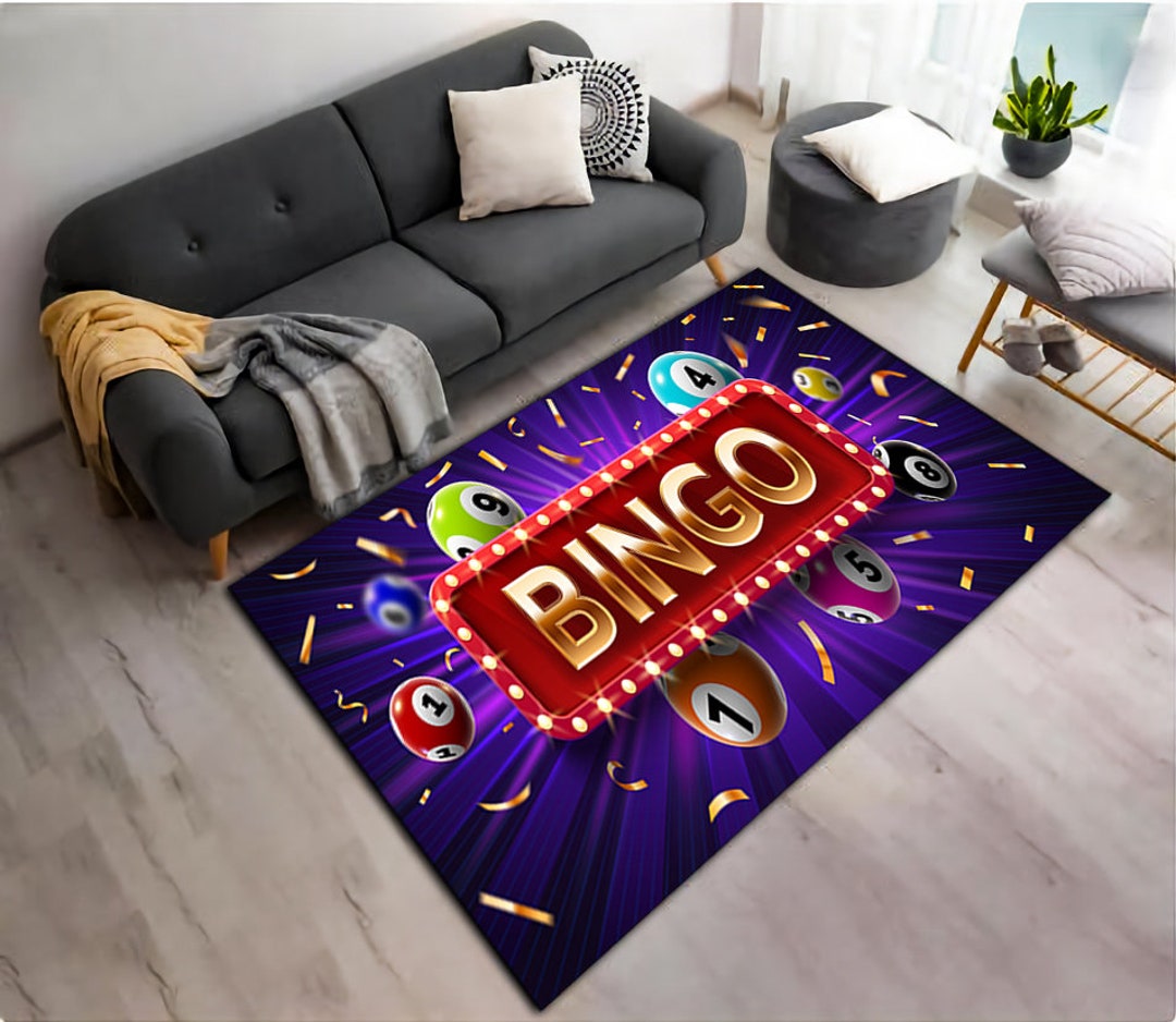 Bingo Game Rug, Bingo Game, Family Game Rug, Holiday Game Rug, Xmas ...