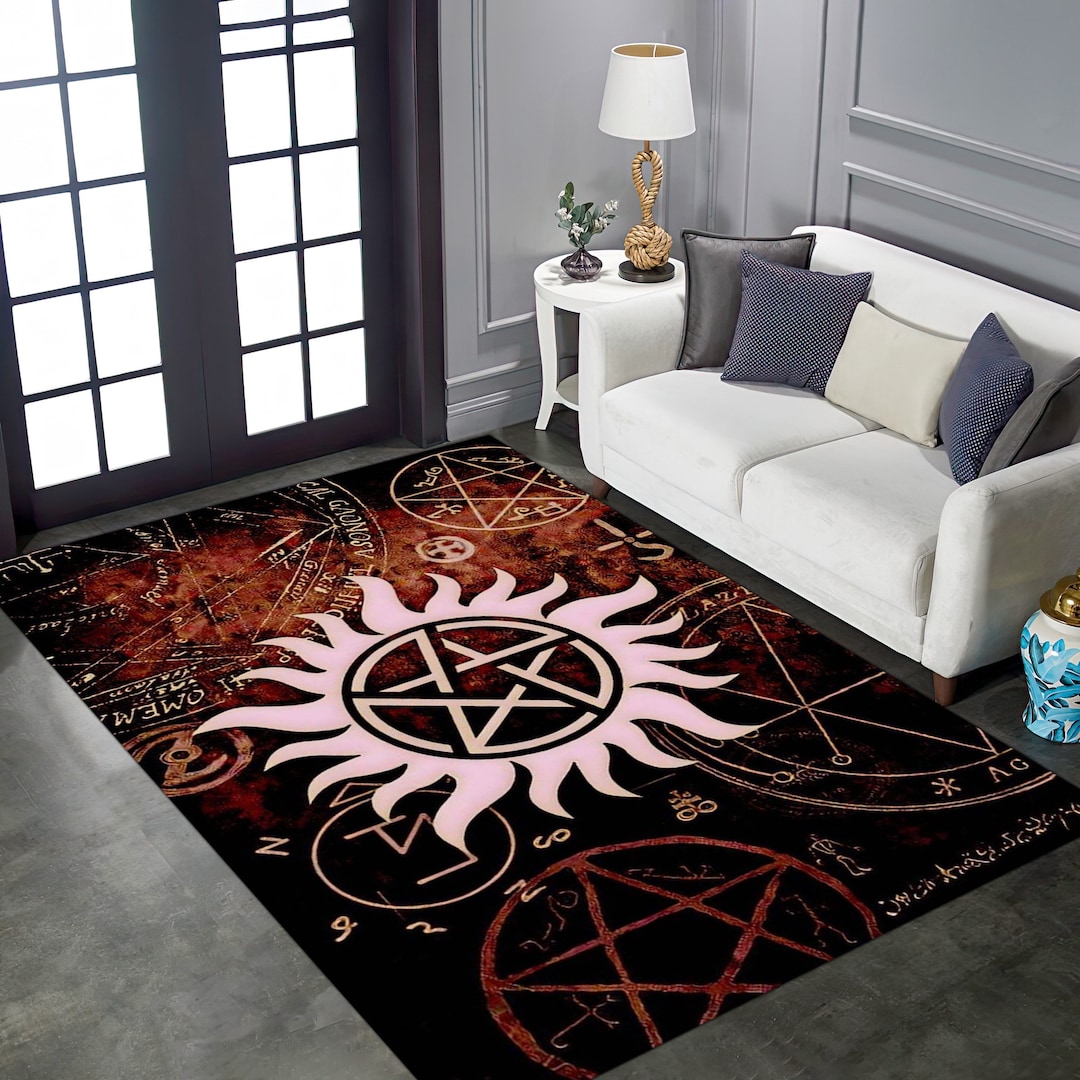 Supernatural Rug, Supernatural Devil's Trap Rug, Pentacle Symbol Rug ...