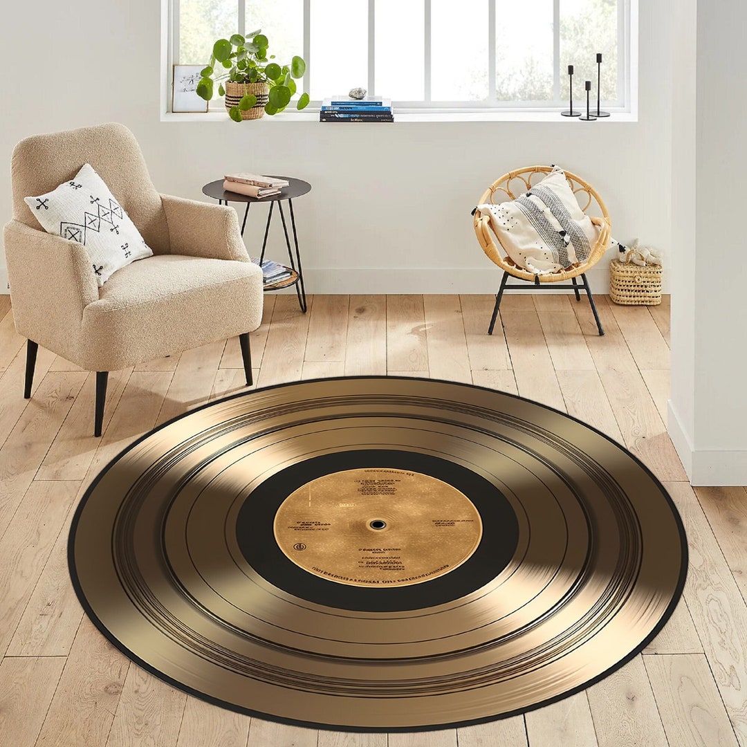 Record, Record Rug, Record Round Rug, Colorful Record Rug, Retro Record ...