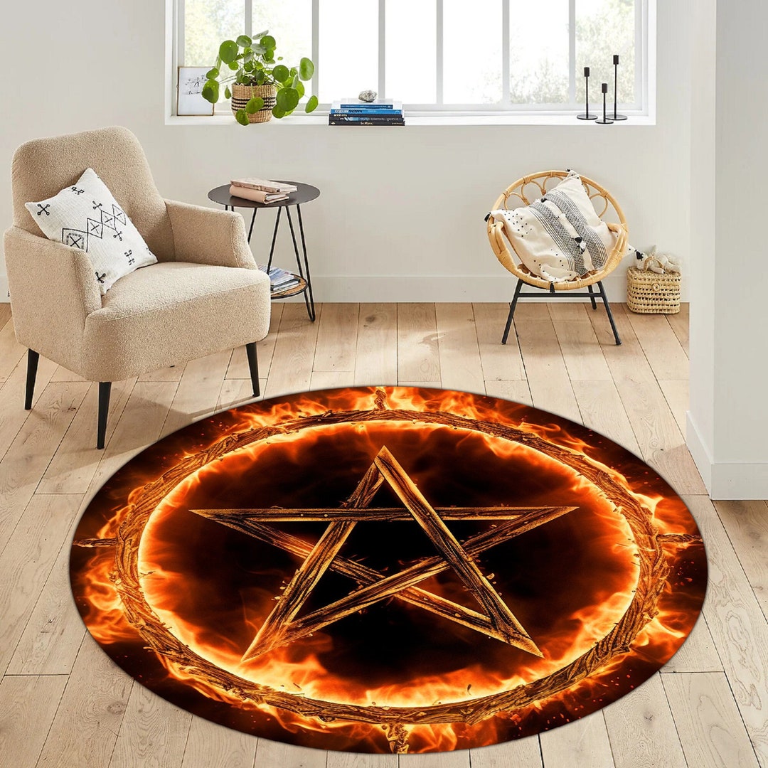Pentagram Rug,gothic Rug,pentagram Triple Rug,protection Symbol Rug ...