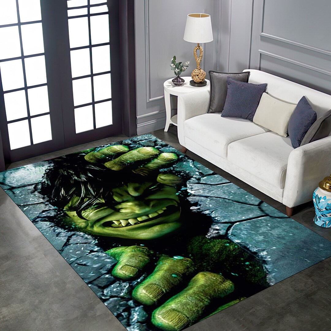 Angry Hulk Rug,super Hero Rug,green Giant Rug,for Living Room Rug,fan ...