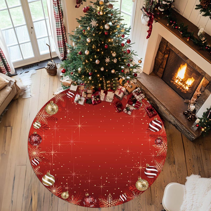 Round Christmas Rug - Etsy