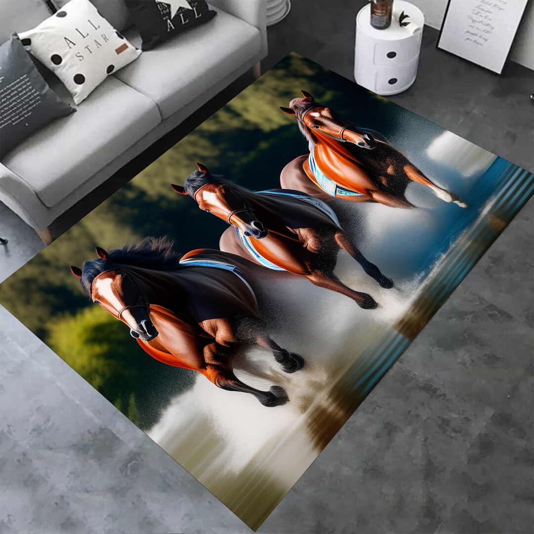 Horse, Horse Pattern Rug,animal Rugs,animal Themed Rug,cool Animal ...