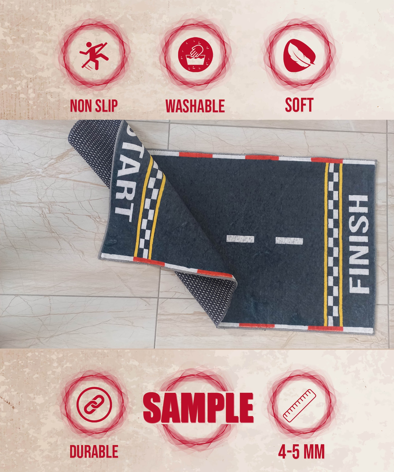 Race Track, Race Track Rug,start Line,finish Line,hallway Rug,long ...