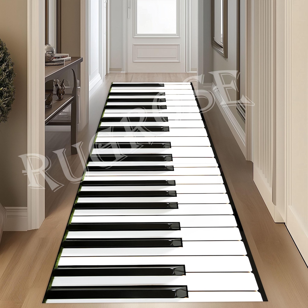Piano Keys, Piano Rug, Runner Piano Keys Rug, Music Runner Rug, Hallway ...