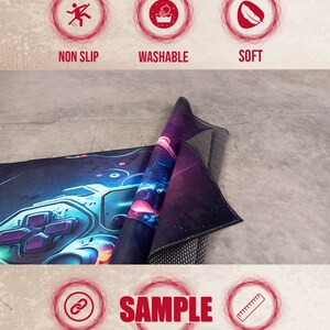 Gamer Rug, Game Controller, Neon Game Controller, Game Room Rug, Gaming ...