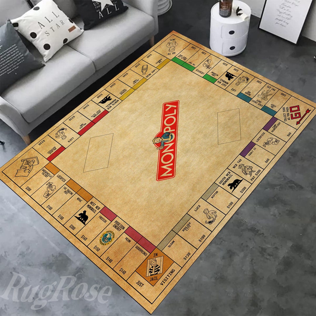 Monopoly Rug, Monopoly, Entertainment Rug, Game Rug, Board Game Rug ...