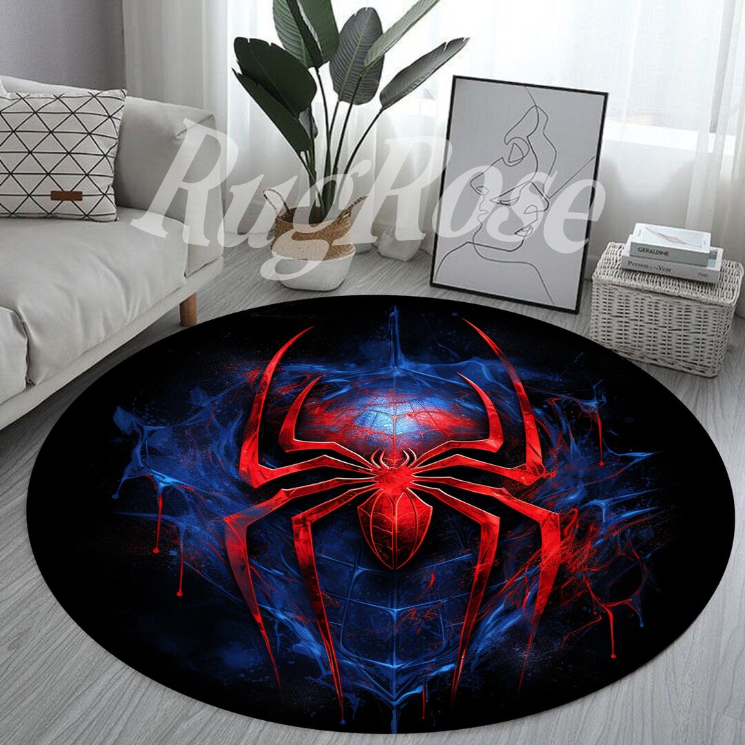 Spider Rug,spider Pattern Rug,spiderman Rug,spider Man Rug,neon Spider ...