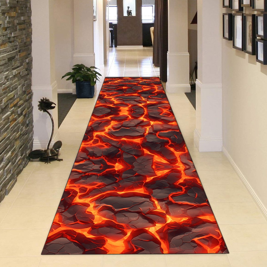 Lava Rug, Lava Runner Rug, Hot Lava Rug,volcano Floor Rug, Lava Pattern ...