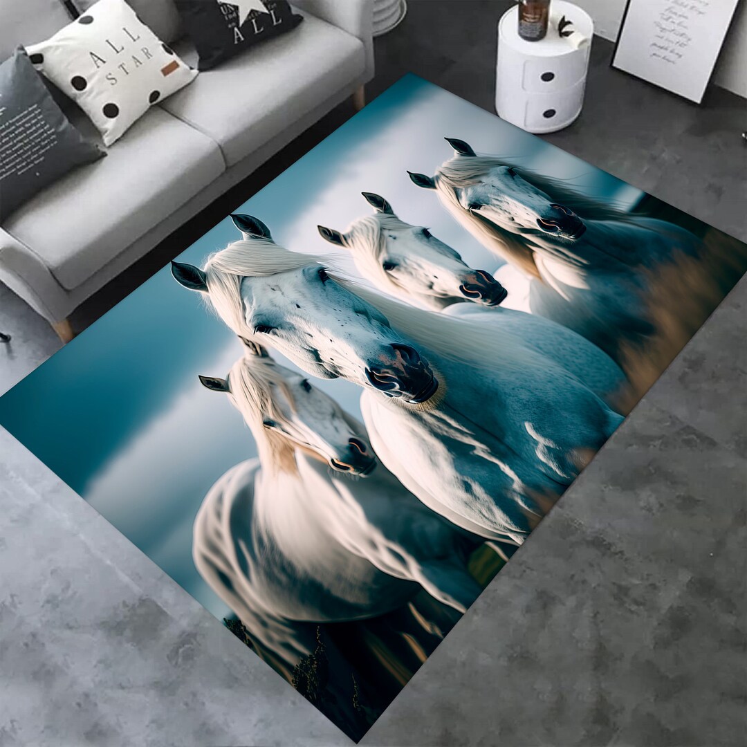 Horse, Horse Pattern Rug,animal Rugs,animal Themed Rug,cool Animal ...