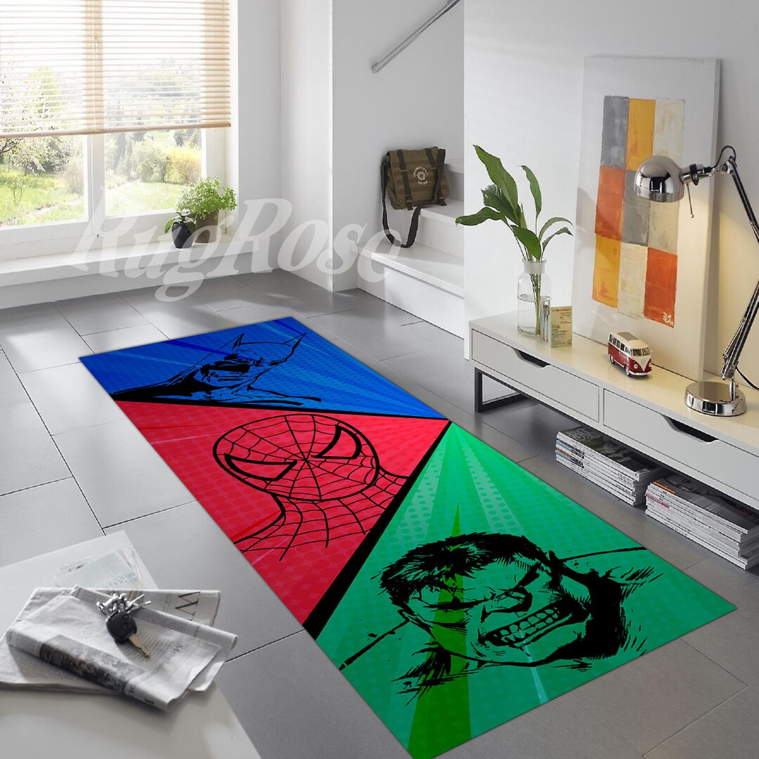 Super Hero Rug, Super Heroes, Runner Rug,avengers Rug,kids Rug ...