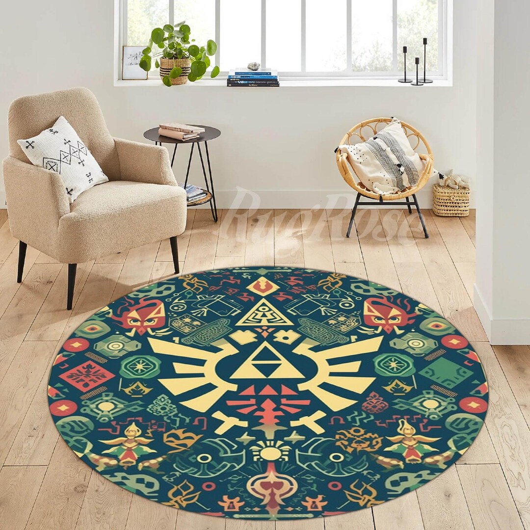 Zelda Legend Rug, Legend of Zelda Rug, Zelda Round Rug,gaming Rug,zelda ...