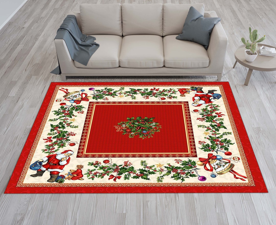 Christmas Rug, Poinsettia Rug, Poinsettia Flower, Christmas Decoration ...