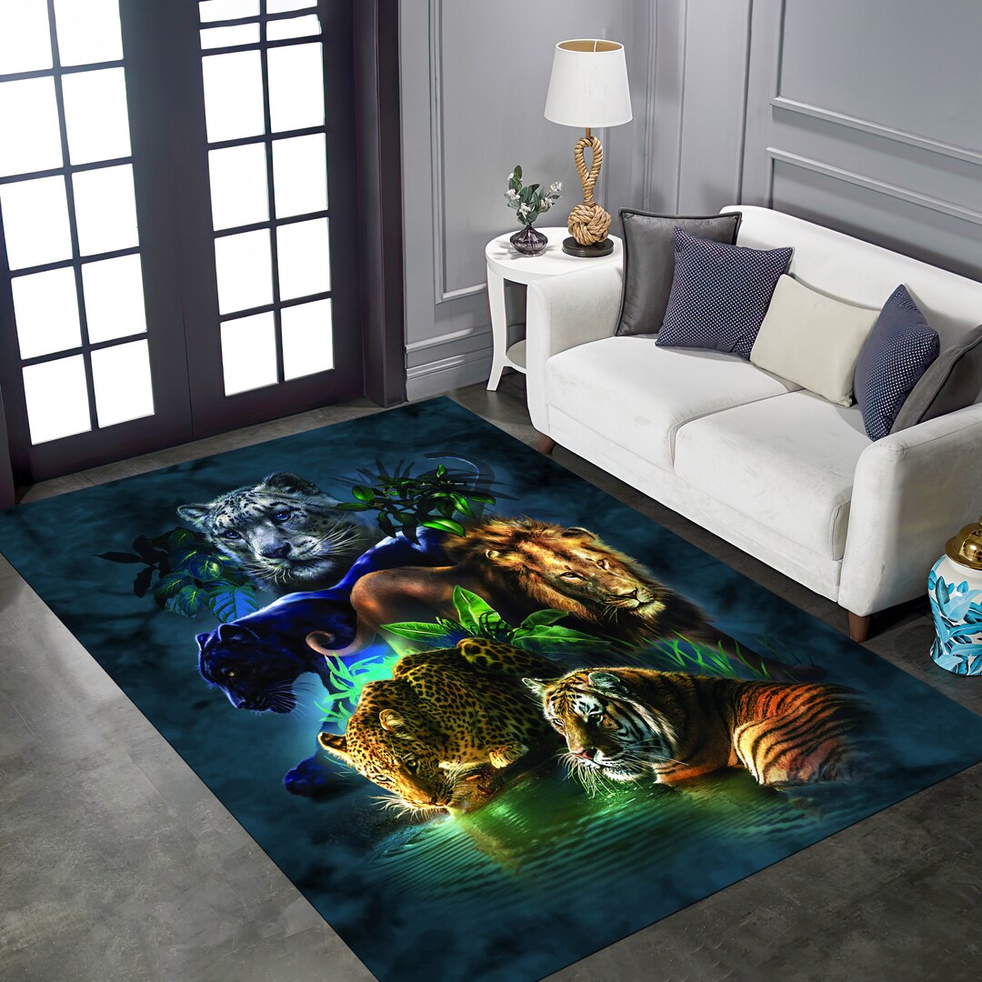 Tiger Rug,tiger Pattern Rugs,animal Themed Rug,cool Animal,living Room ...