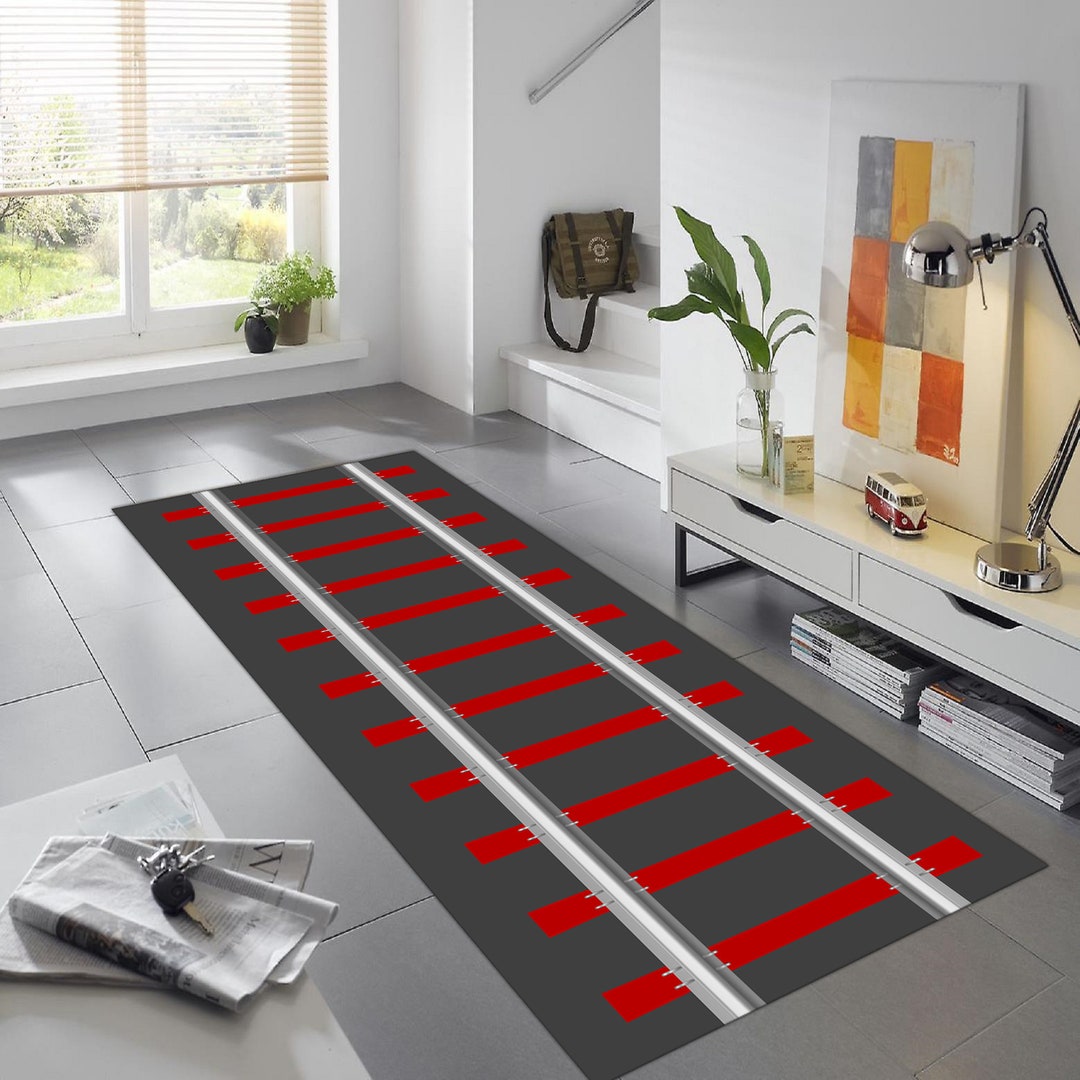 Train Tracks, Train Track Rug, Train Tracks Pattern Rug,train Track ...
