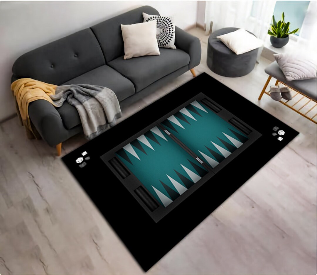 Backgammon Rug, Backgammon Game Board Rug, Family Game Rug, Holiday ...