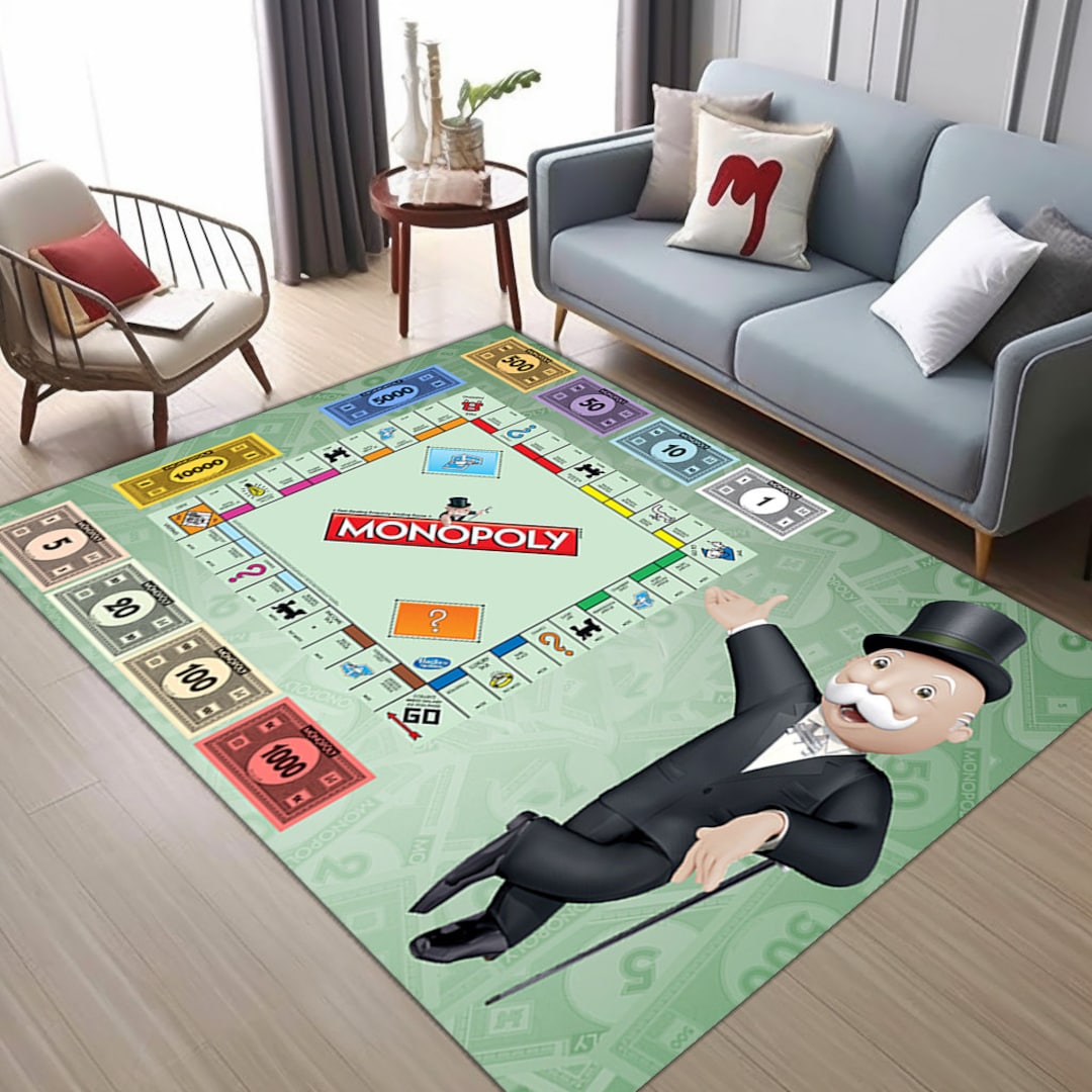 Monopoly Rug, Monopoly, Entertainment Rug, Game Rug, Board Game Rug ...