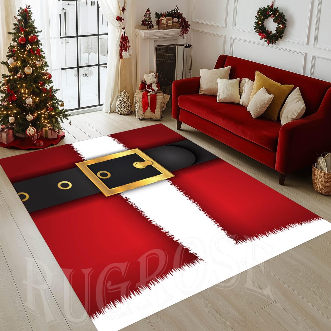 Christmas Rug, Santa Rug, Santa Coat Rug, Merry Christmas Rug ...