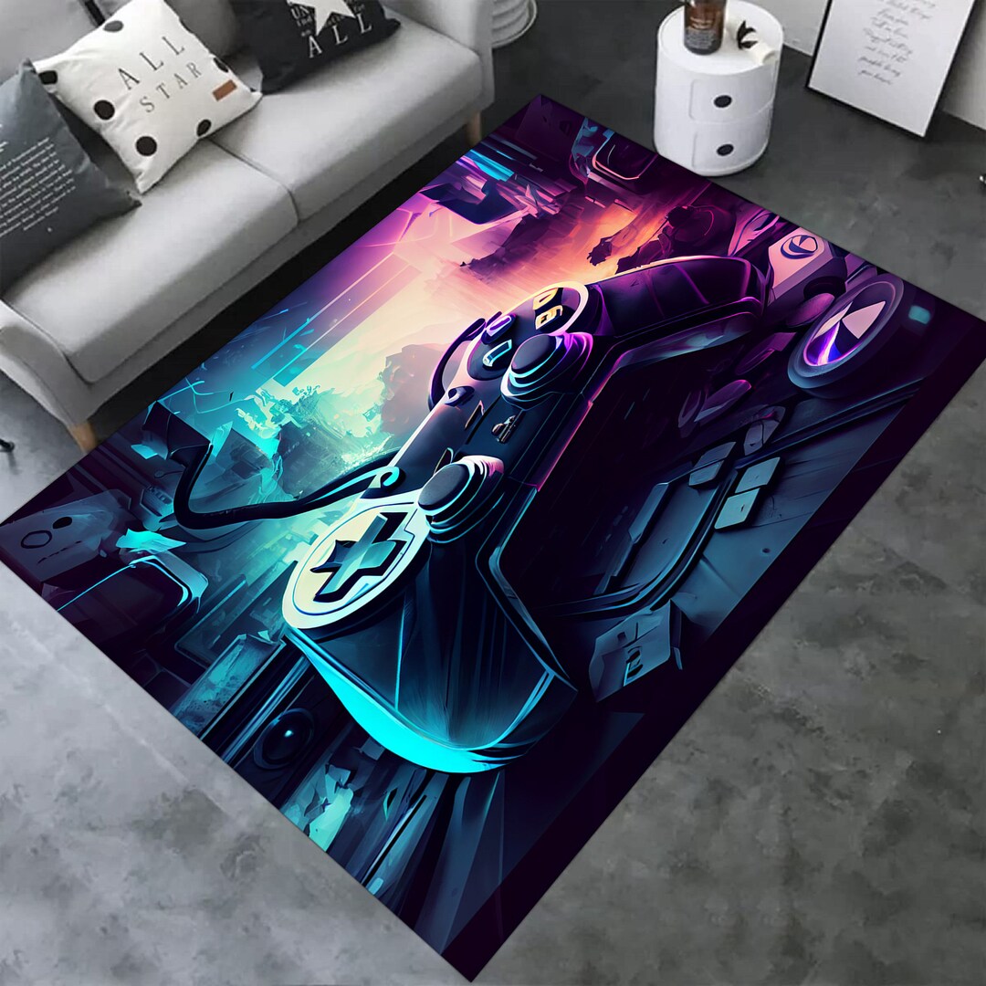 Gamer Rug, Game Room Rug, Gaming Rug, Joysticks Rug, Populer Rug, Gift ...