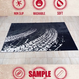 Tire Tracks, Tire Track Rugs, Racing Road, Wheel Decal, Garage Decor ...